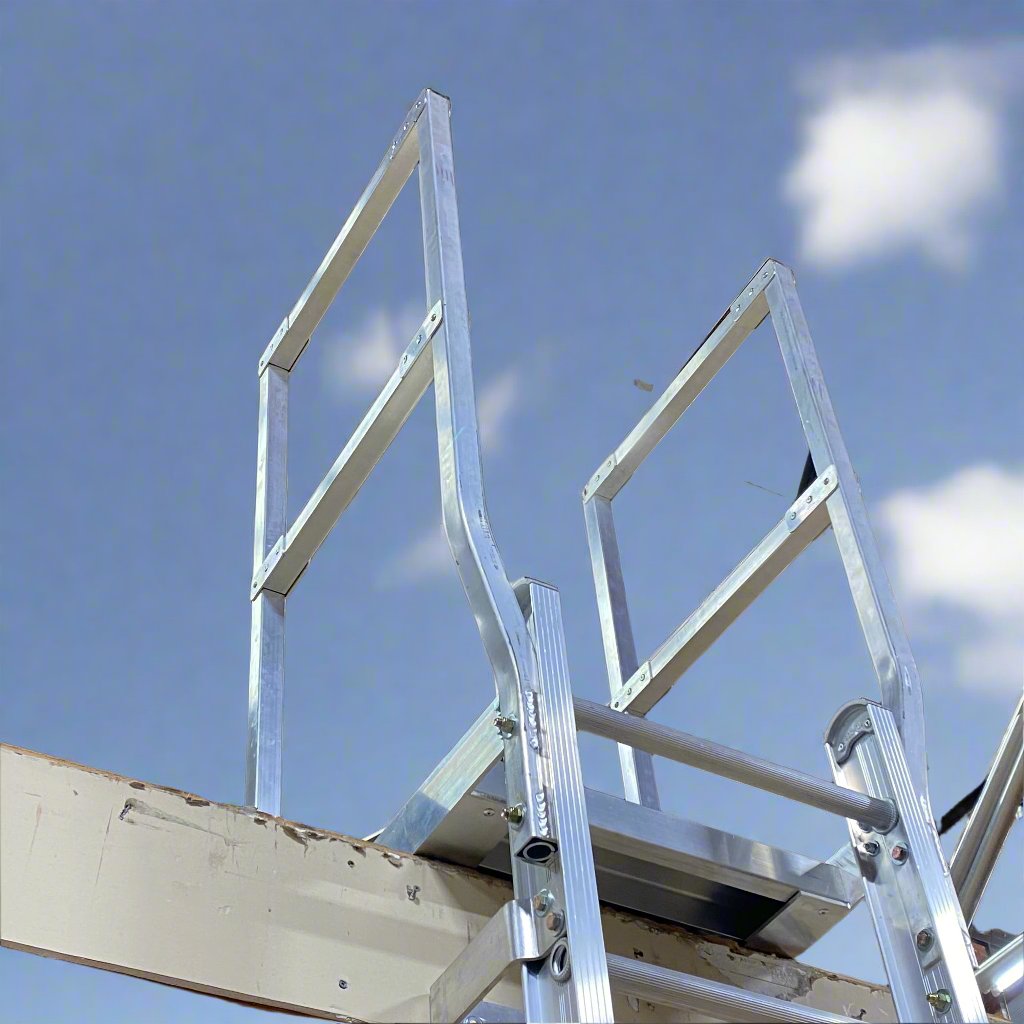 ALACCGP - Aluminum Access Ladder with Step Off Platform and Guardrails ...