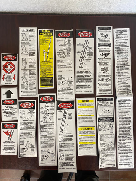 Aluminum Extension Ladder Safety Label Kit – AnyLadder